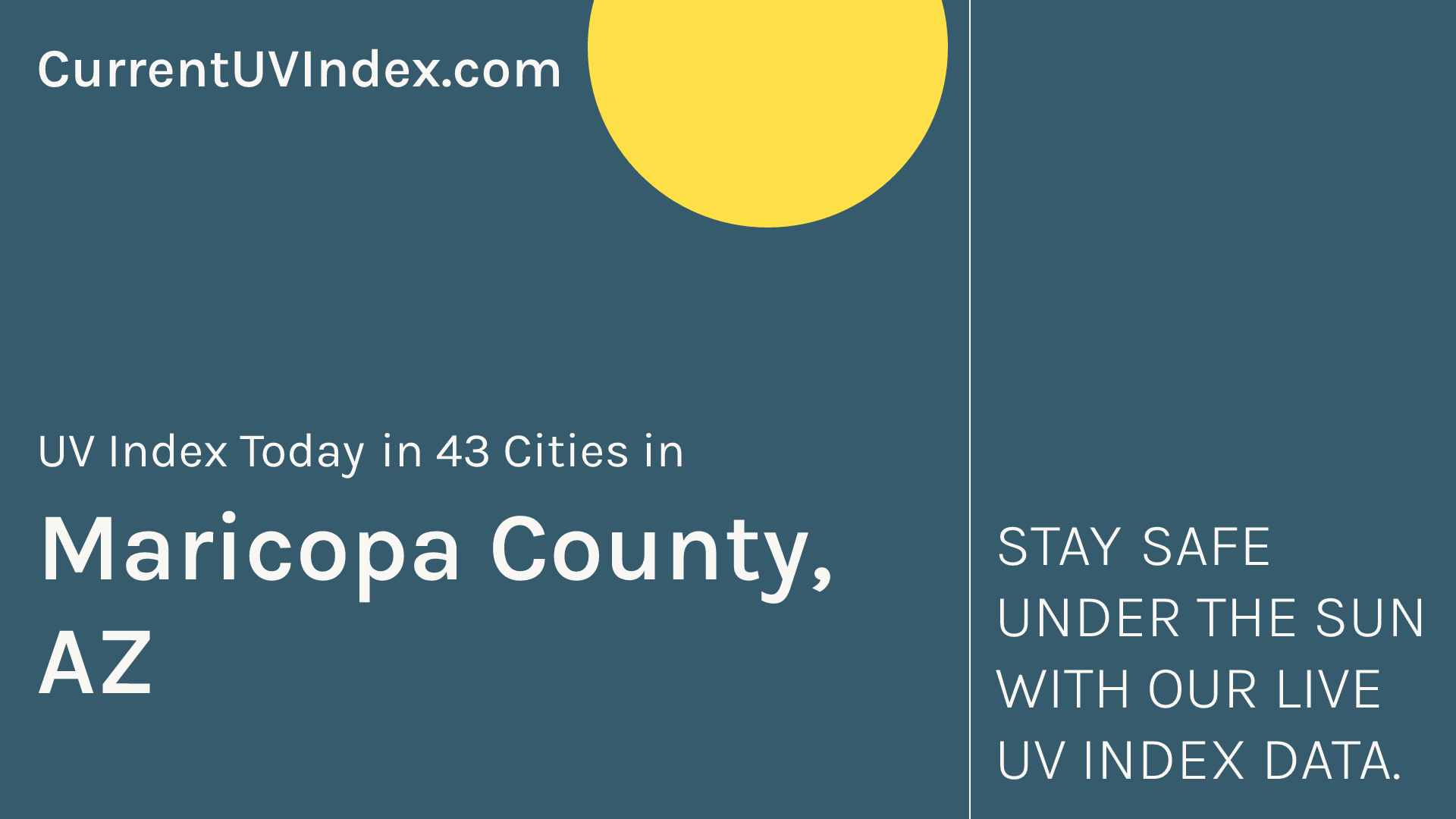 Maricopa County, AZ: Current UV Index and Hourly Forecast