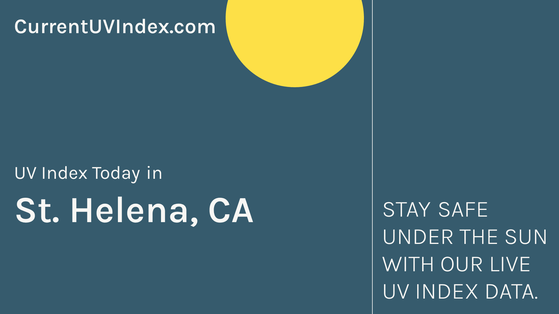 St. Helena, CA: Current UV Index and Hourly Forecast