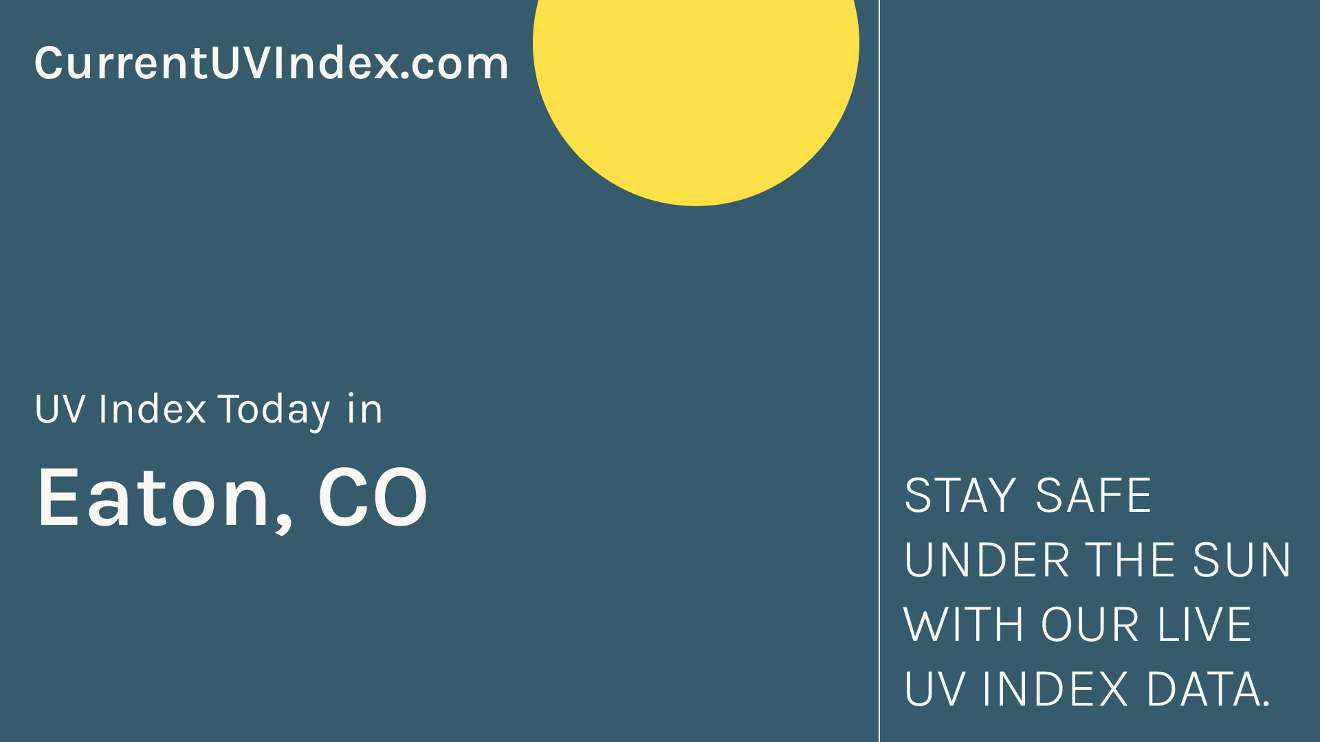 Eaton, CO: Current UV Index and Hourly Forecast