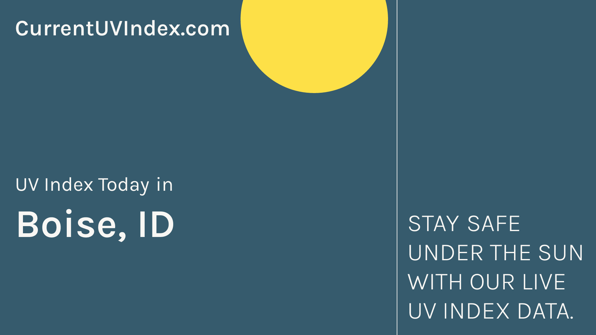 Boise, ID: Current UV Index and Hourly Forecast