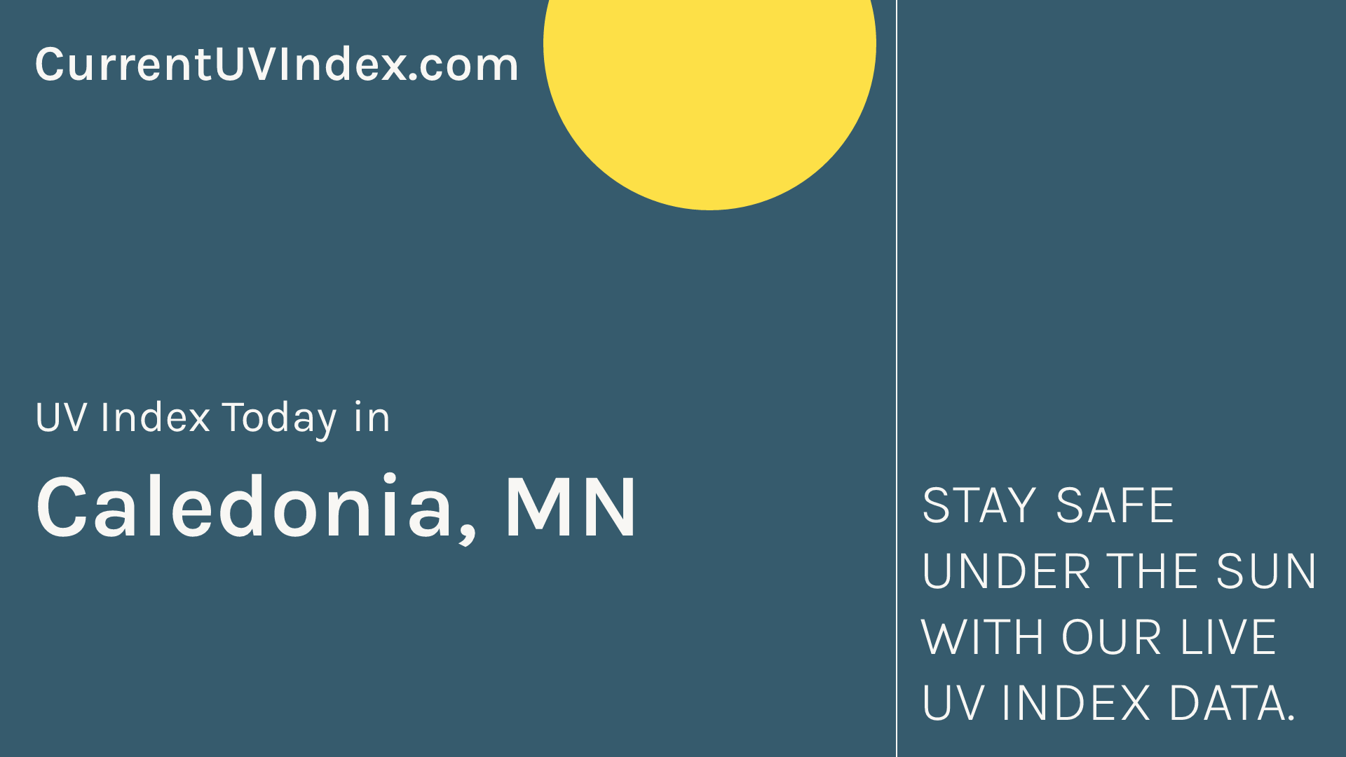 Caledonia, MN: Current UV Index and Hourly Forecast