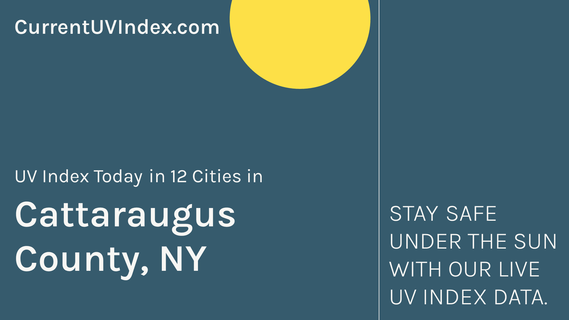 Cattaraugus County, NY: Current UV Index and Hourly Forecast
