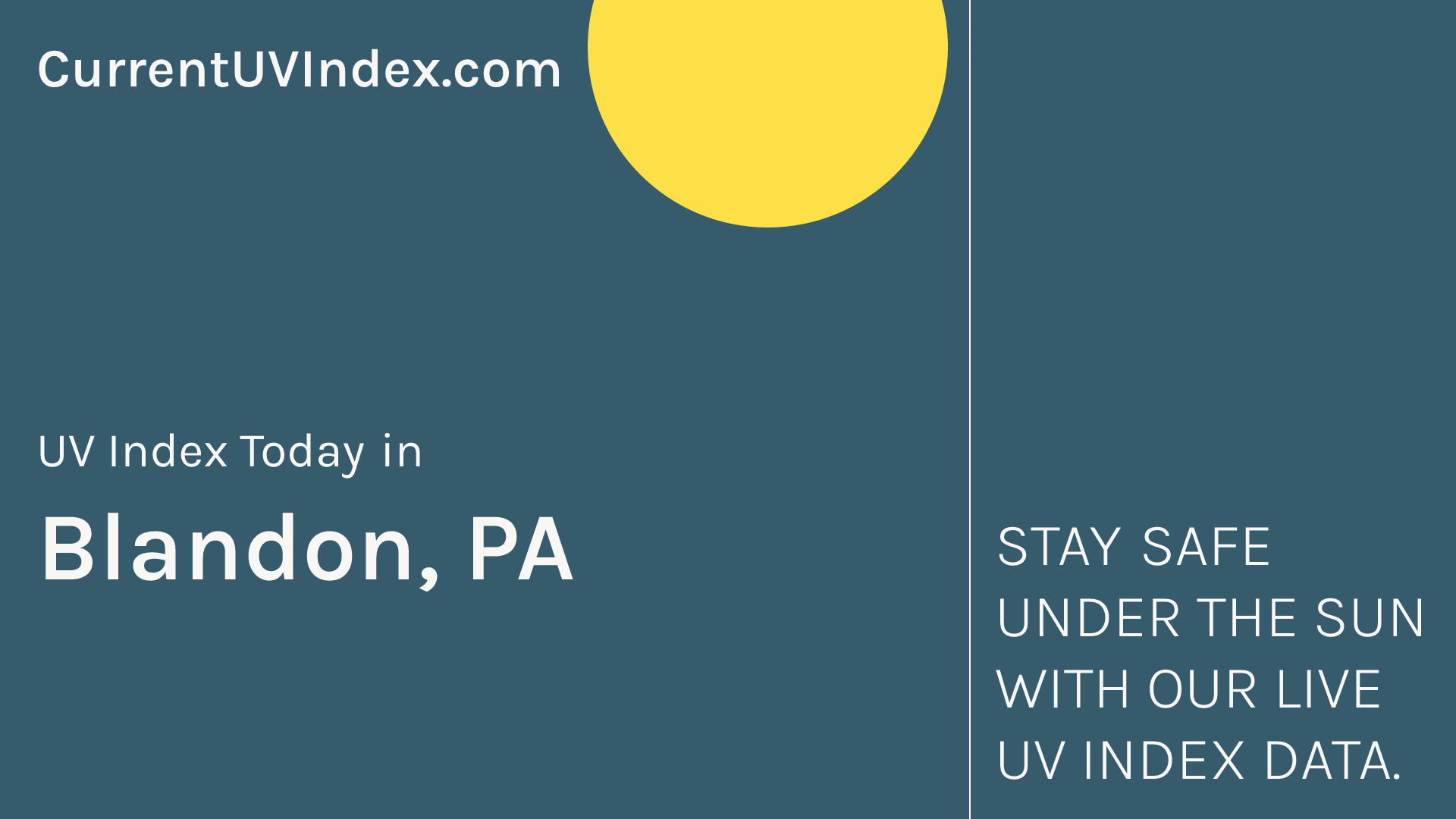 Blandon, PA: Current UV Index and Hourly Forecast