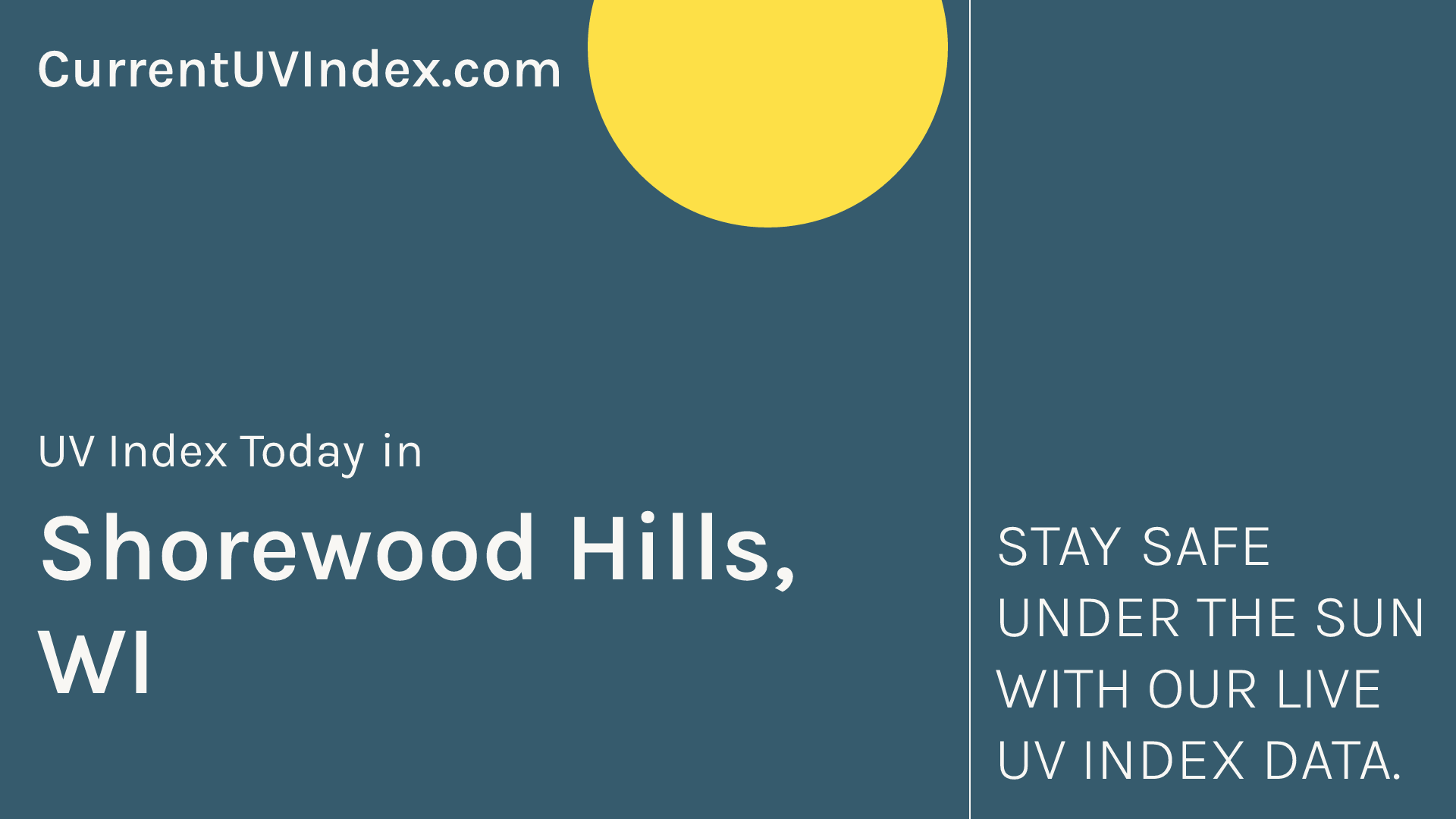 Shorewood Hills, WI: Current UV Index and Hourly Forecast